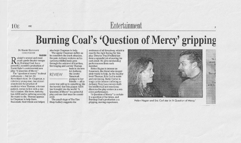 Retrospective of Plays - Burning Coal Theatre Company