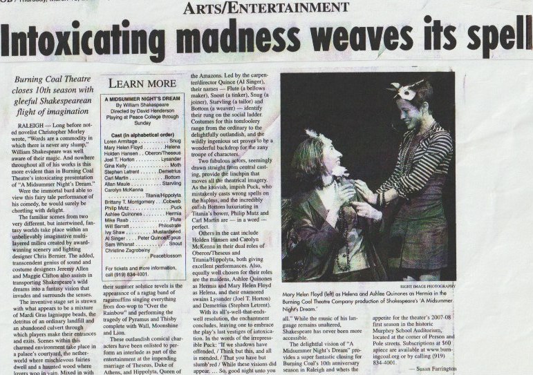 Retrospective of Plays - Part Two - Burning Coal Theatre Company